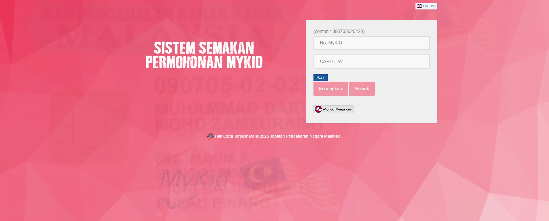 Semakan MyKid JPN Online - Portal Kahwin